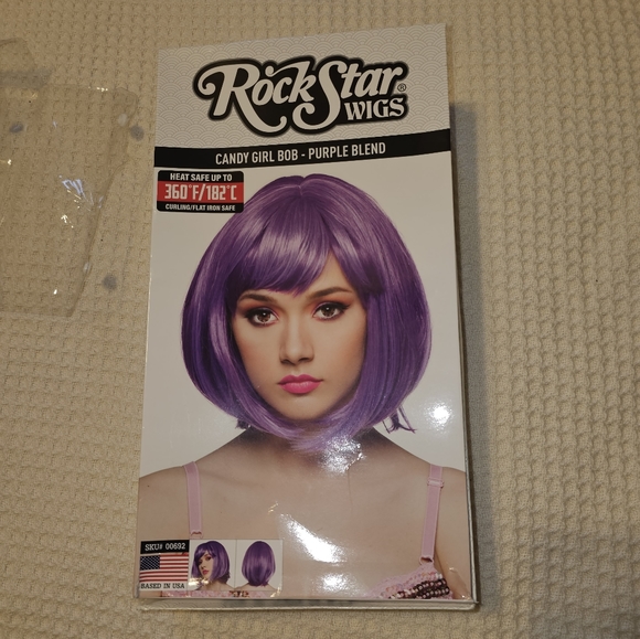 Accessories | Rock Star Wigs Candy Girl Bob Purple Blend | Poshmark